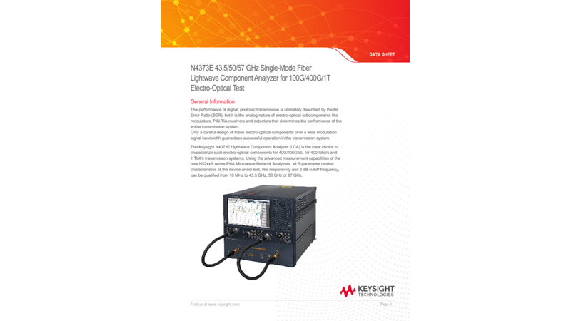 N4373E Lightwave Component Analyzer | Keysight